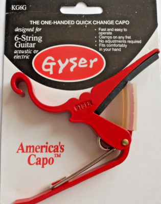 Gyser Quick Change Spring Loaded Capo Electric or Acoustic guitars -Red ...