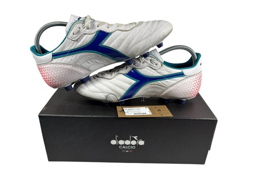 Diadora Soccer Cleats Leather Men's US Size 9 White BRASIL ITALY OG LT+ ...