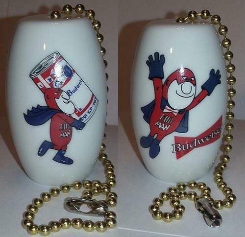 A Charming Budweiser Budman Porcelain Ceiling Light / Fan Pulls | eBay