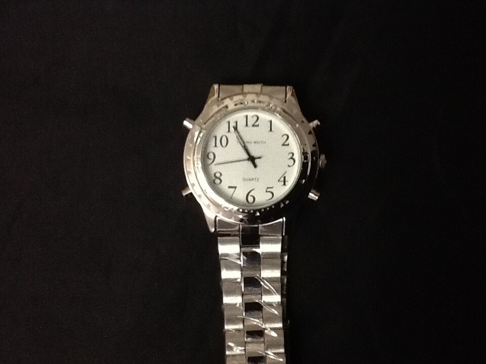 ESPANOL SPANISH Talking Watch Visually Impaired 2 Extra BATTERIES Metal ...
