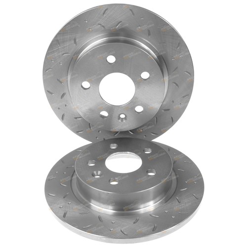 2 x Rear Slotted & Dimple Drilled Disc Brake Rotors for Cruze JG JH ...