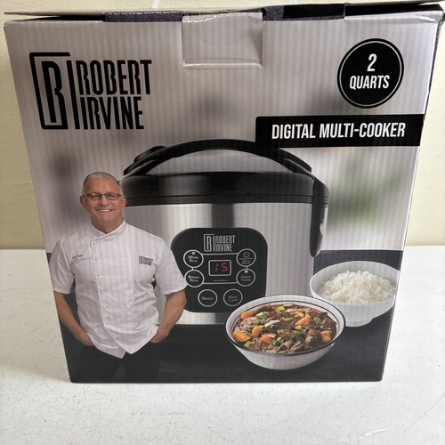 Robert Irvine 2 Quart Digital Multi-Cooker Silver Black Slow Cooker Rice New!! | eBay