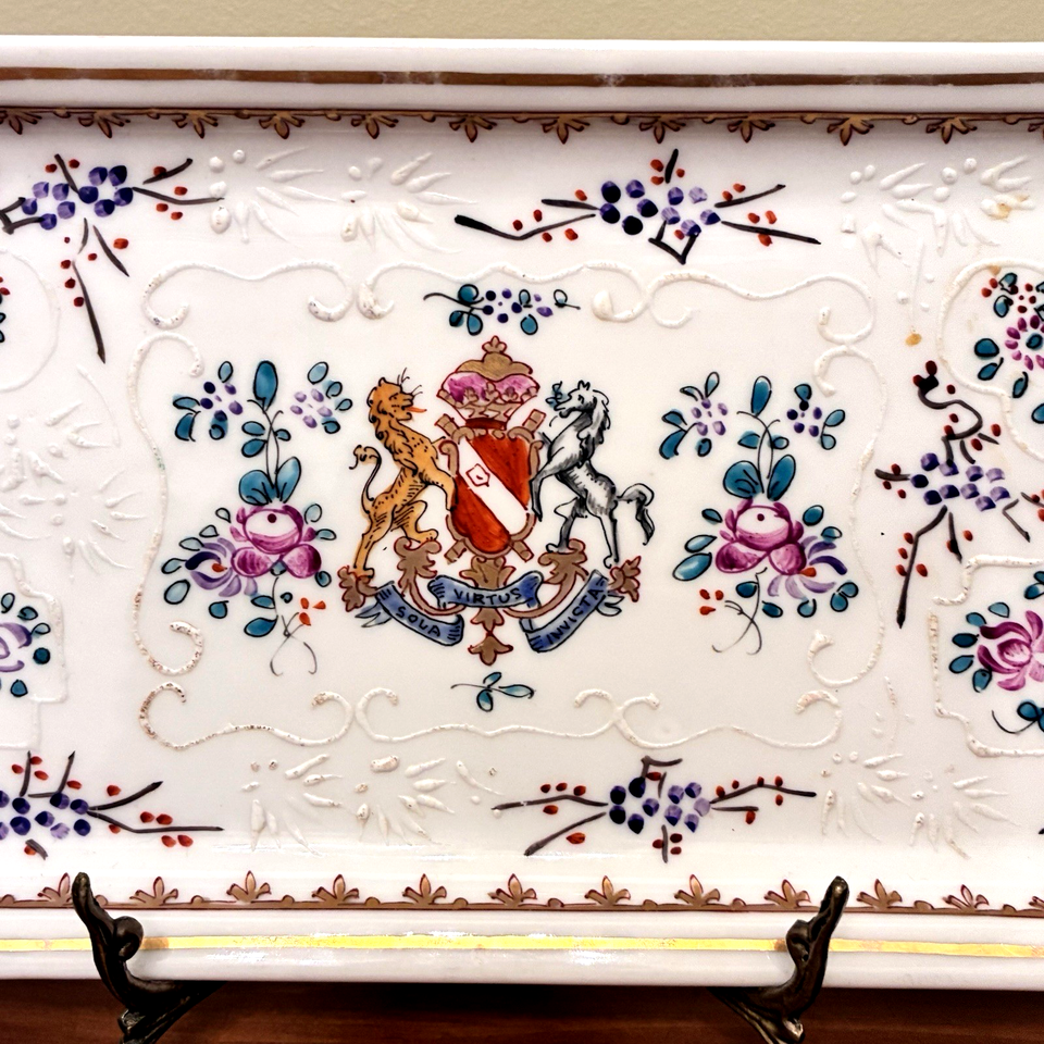 Serv Platter Howard Family Coat of Arms Samson Porcelain Armorial Crest ...