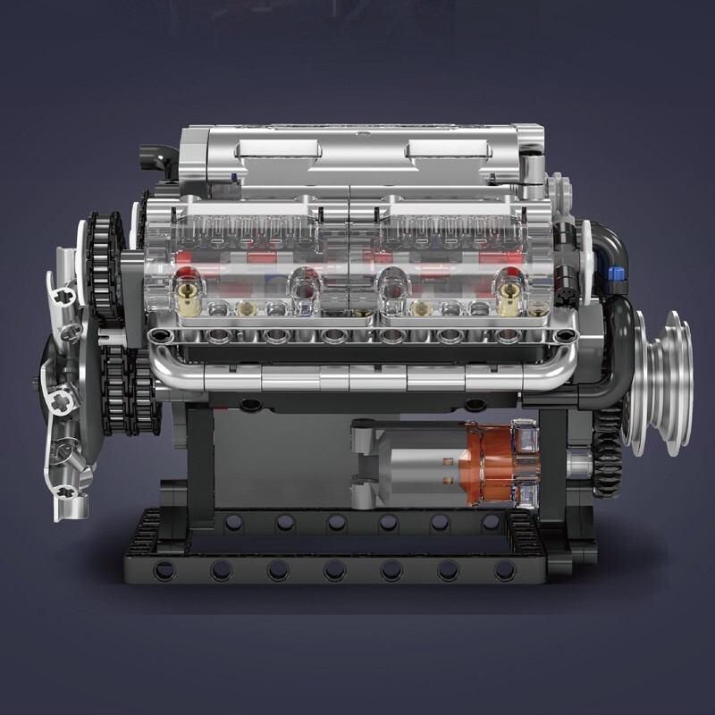 Mould King 10088 V-Type 8-Cylinder Engine Vehicle Motor Building Block ...