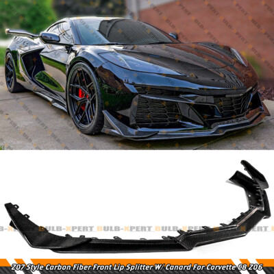 For 2023-25 Corvette C8 Z06 E-ray Carbon Fiber Z07 Style Front Splitter ...