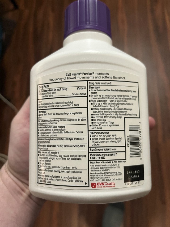 purelax polyethylene glycol 3350 solution 17.9 oz 10/25 | eBay