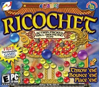 eGames Ricochet PC CD ball bouncing breakout brick bust destroy explode ...
