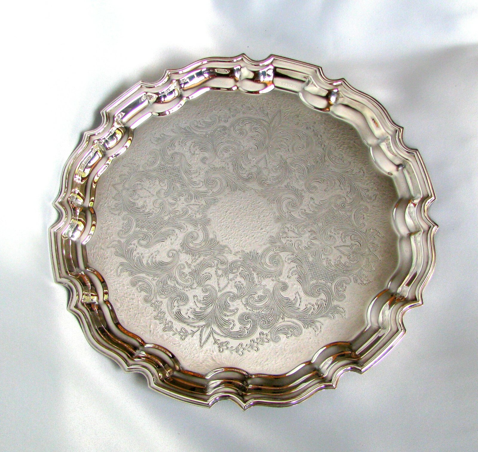 Marlboro Silverplate Serving Tray, 14" Round Canadian Silver Plate ...