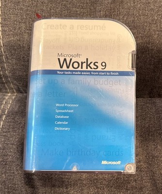 Microsoft Works 9 Windows Software Tool Word Processor Spreadsheet ...