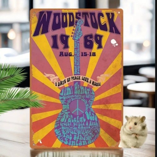 Woodstock Sign Game Room Signs Decor Memorabilia 1969 Vintage Style ...