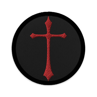 Red Gothic Ancient Medeival Cross Embroidered Patch Iron On Applique | eBay