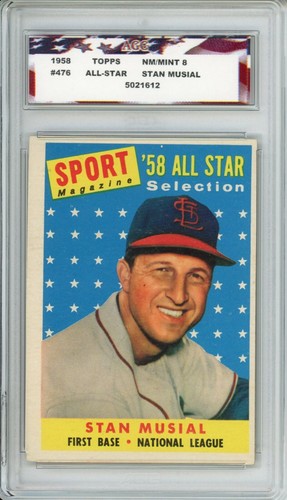 1958 Topps All-Star #476 Stan Musial AGC 8 St. Louis Cardinals | eBay