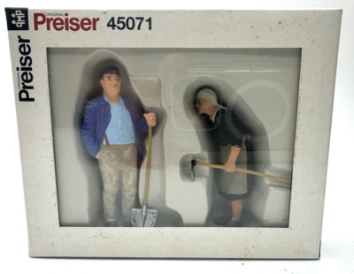 PREISER SET OF 2 TRAIN MEN AND WOMEN WORKING PEOPLE FIGURES FIGURINES G ...