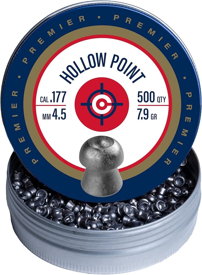 CROSMAN 500 Count HOLLOW POINT Pellets Premier 4.5mm .177 Caliber ...