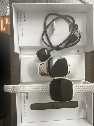 Fitbit Versa 3 - Soft Gold Aluminum/Olive Case Green Sillicone Strap ...