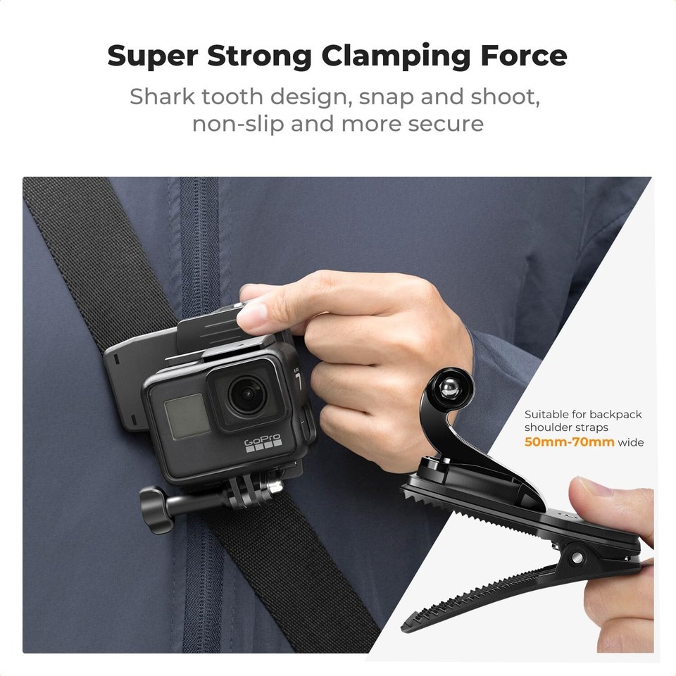 K&F Concept 360° Rotation Backpack Strap Quick Clip Mount fr GoPro HERO ...