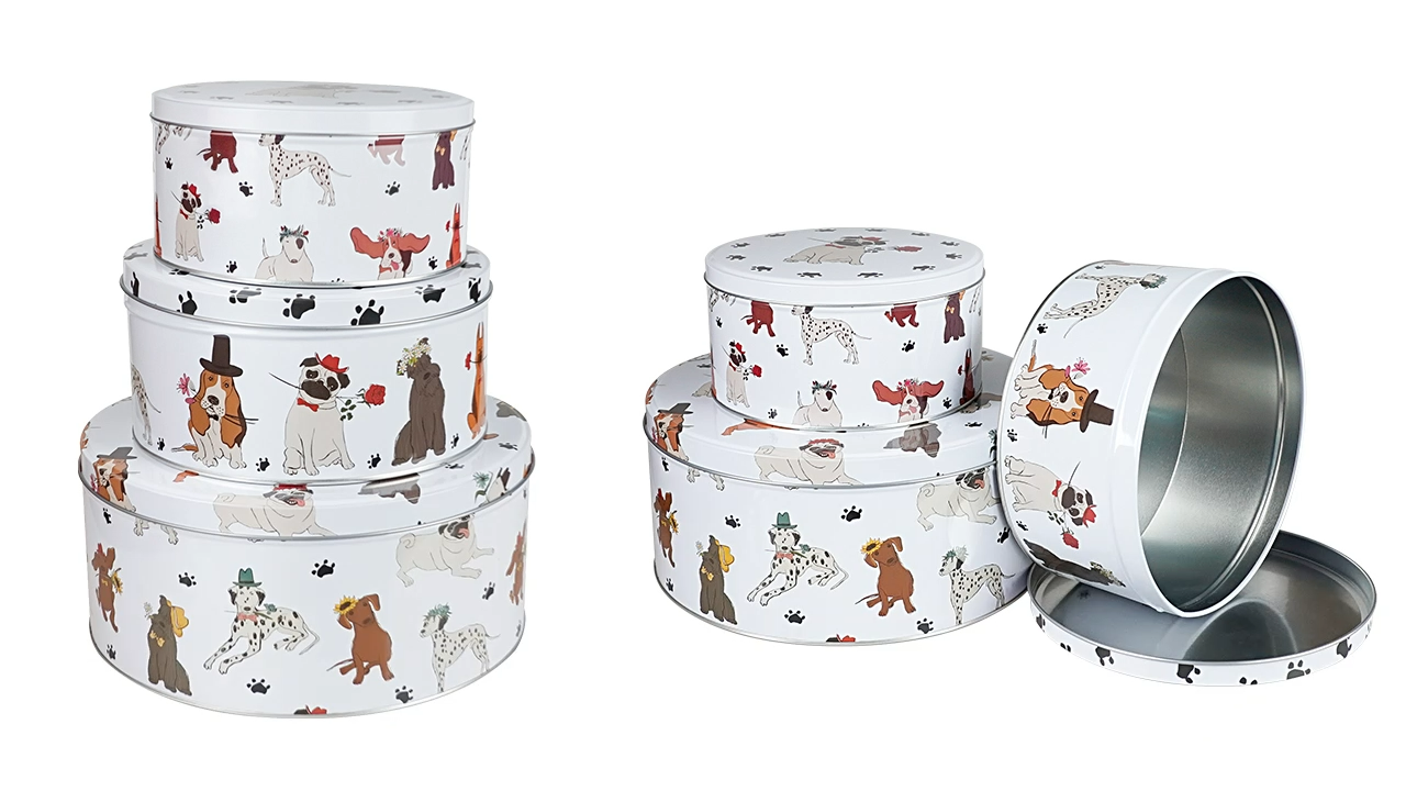 Cake Storage Tins Set 3 Round Airtight Baking Kitchen Gift Food ...