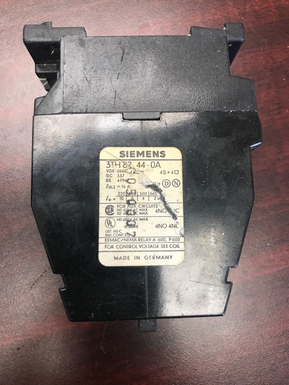 SIEMENS 3TH82 44-0A CONTACTOR CONTROL RELAY 3TH82 44-OA | eBay