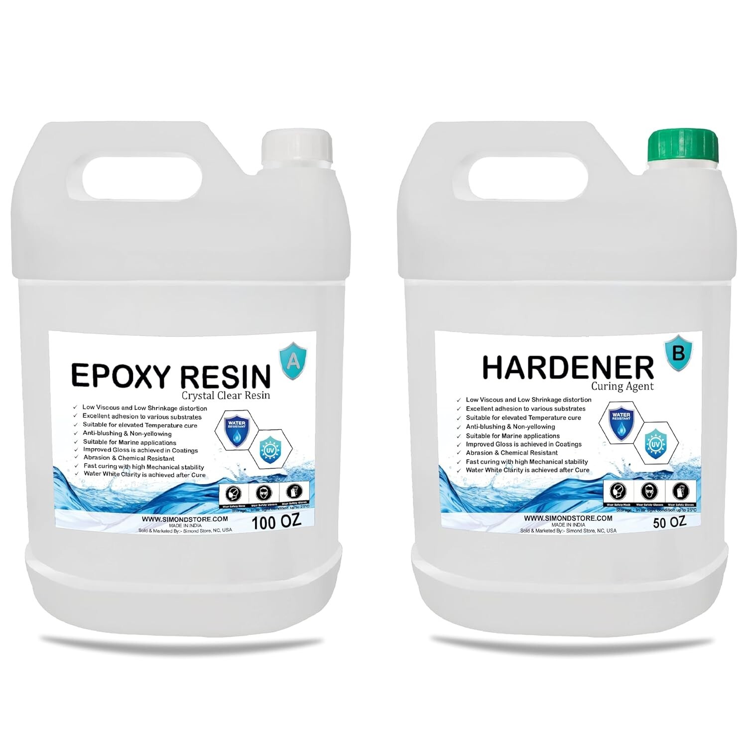 Epoxy Resin Kit - 1 Gallon (100 Oz Epoxy + 50 Oz Hardener) Countertop ...