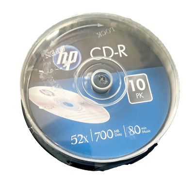 HP CD-R 700MB or 80 Minutes. 52x. Wrap. Pack of 10 | eBay UK