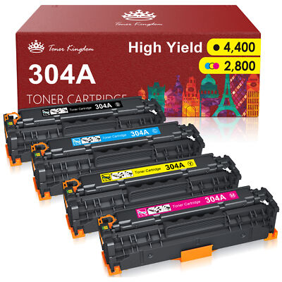 4PK Toner Cartridge Set CC530A - 3A 304A For HPLaserjet CP2025n CM2320n ...