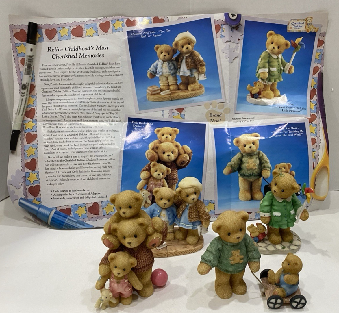 1999-2000 Cherished Teddies Childhood Memories Complete Set of 4 Dad ...