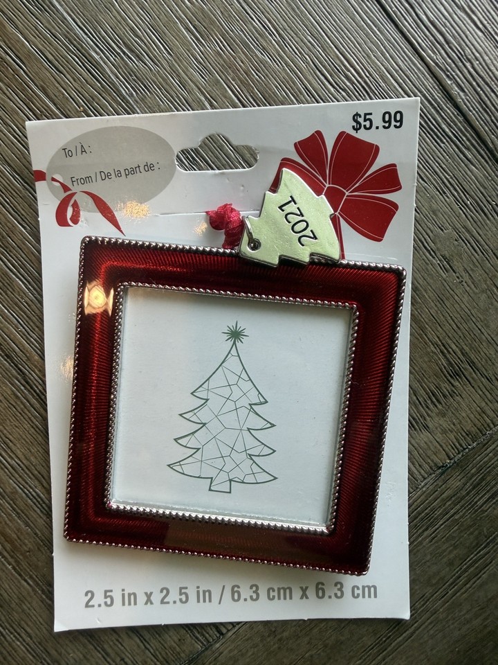 2021 CHRISTMAS TREE PHOTO PICTURE METAL FRAME ORNAMENT YOUR PICK! | eBay