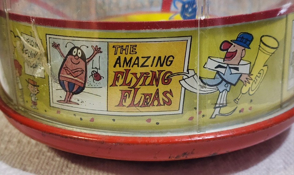 Vintage The Flying Fleas Trapeze Circus Musical Tin Litho Toy J. Chein ...