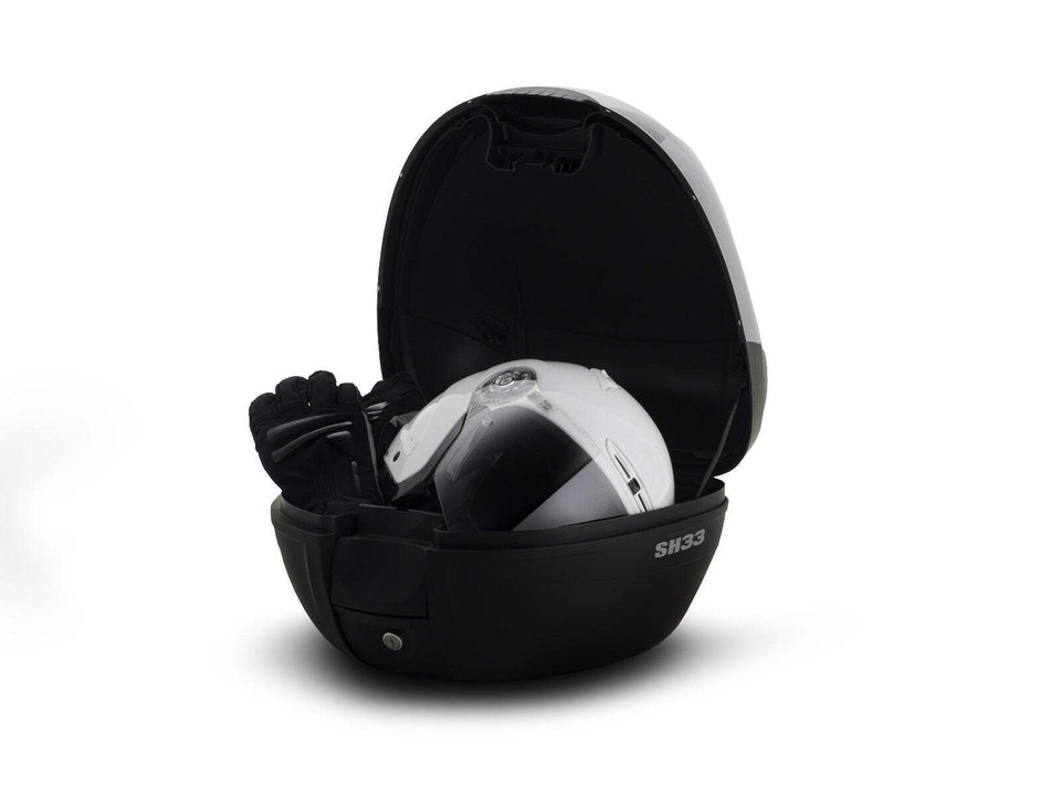 SHAD SH33 Motorcycle Top Box Black 33L Waterproof 1 Helmet Case Luggage ...
