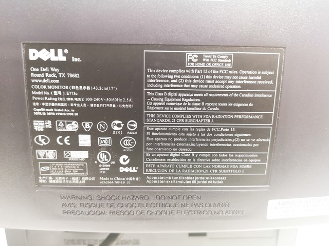 Vintage Gaming CRT 17" Tube Computer Monitor Dell E773c Black Retro ...