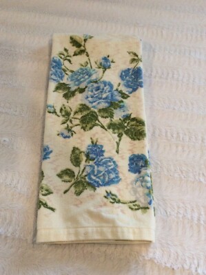 VINTAGE SPRINGMAID BLUE FLOWER BATH TOWEL THICK AND SOFT | eBay