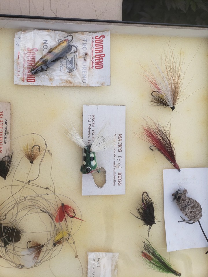 Vintage Antique Weber South Bend Flyrod Fly Fishing Lure Collection Lot ...