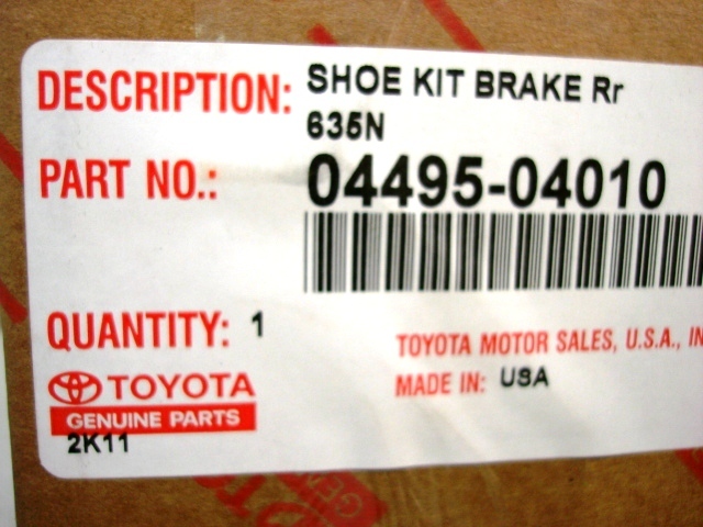 2005-2021 Toyota Tacoma Rear Brake Shoes Set | 04495-04010 | Genuine ...