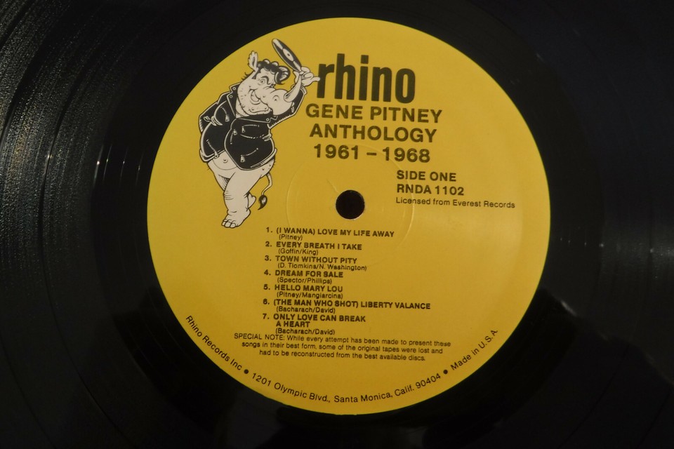 Gene Pitney, Anthology 1961-1968, Rhino RNDA 1102, 1984, 2 LPs, Pop ...
