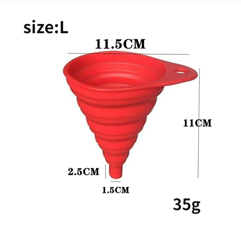 Universal Silicone Colapsible Flexible Funnel For Home Garage Crafts ...