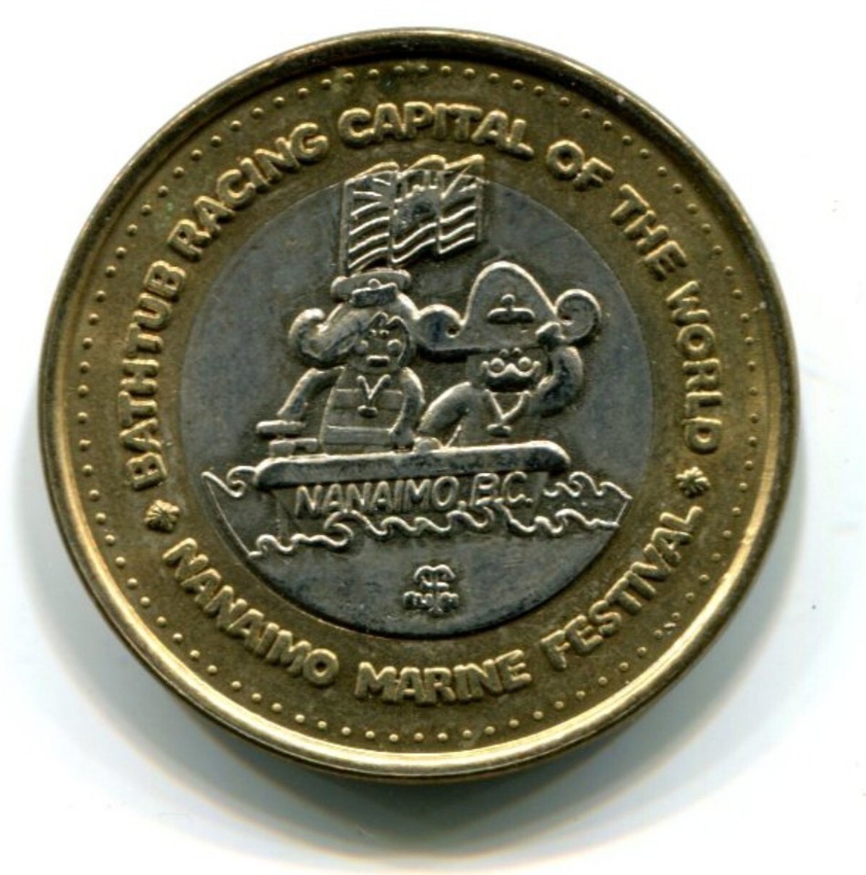 2002 Nanaimo BC Marine Festival Commemorative Bimetallic $3 Token (b860 ...