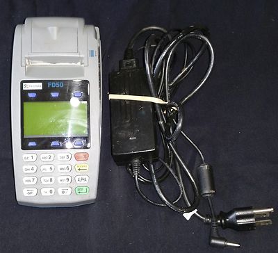First Data FD50 Credit Debit Card Terminal with swipe P/N 001304064 FD ...