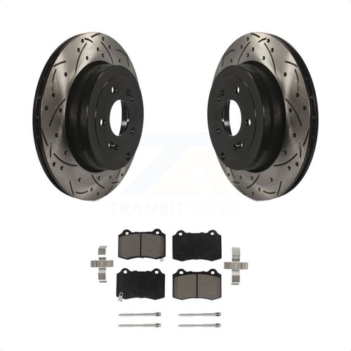 [Rear] Drilled Slot Disc Brake Rotor & Ceramic Pad Kit For Hyundai ...