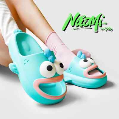 Unofficial Sanrio Character Hangyodon Blue Fish Slippers Shoes Women's ...
