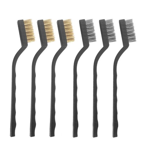 Brass Brushes 6pcs/Set Clean Tools For Polishing Metal Remove Rust Mini ...