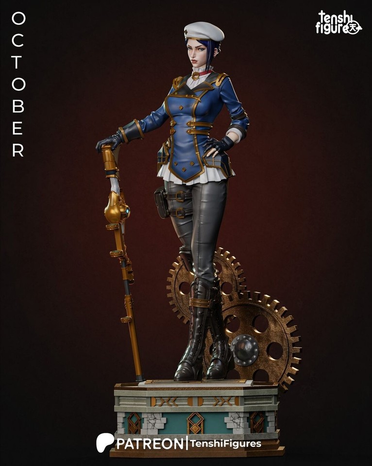 Caitlyn Arcane LOL, Resin 21 CM Model Kit Painted 3d Printed GK Statue ...