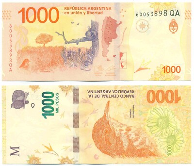 ARGENTINA NOTE 1000 PESOS (2023) PESCE-MASSA SUFFIX QA P 366 UNC | eBay