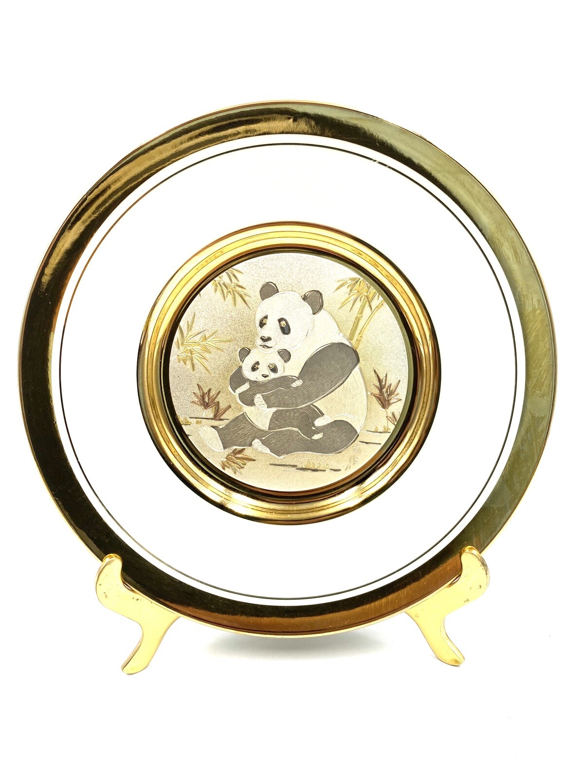 Vintage DYNASTY GALLERY CHOKIN ART 9-1/4" 24KT LTD EDITION PANDA ...