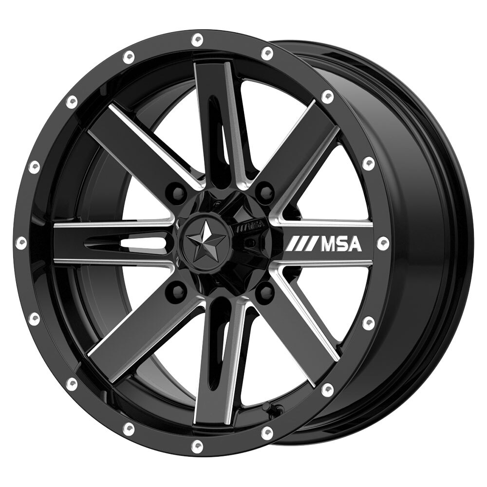 MSA OFFROAD WHEELS M41 BOXER 16X7 4X156 10ET 132CB GLOSS BLACK MILLED ...
