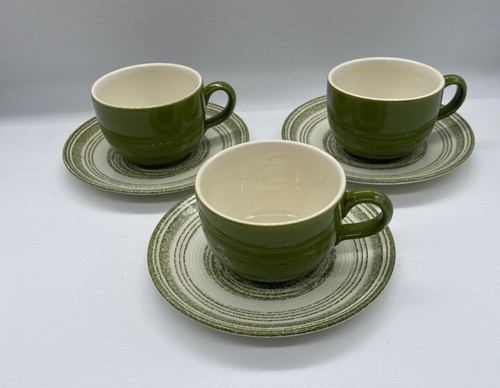 (A-3) 3 Coffee/Tea Cups & Saucers El Verde Pattern Ironstone by Max ...