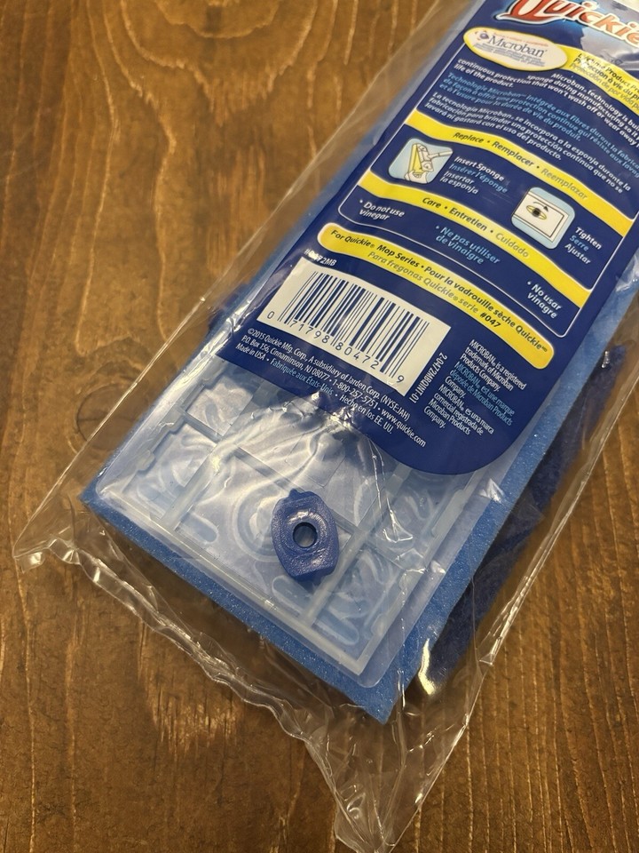 Quickie "CLEAN SQUEEZE" Sponge Mop Head Refill Type H Microban Blue ...