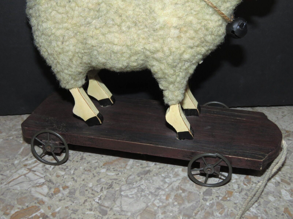VTG Ragon House Lamb Sheep Folk Art Primitive Cart Wagon Decor 1960s 8. ...