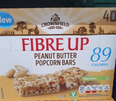 Crownfield 4 Bars Fibre Up Peanut Butter Popcorn x 4 Boxes | eBay UK