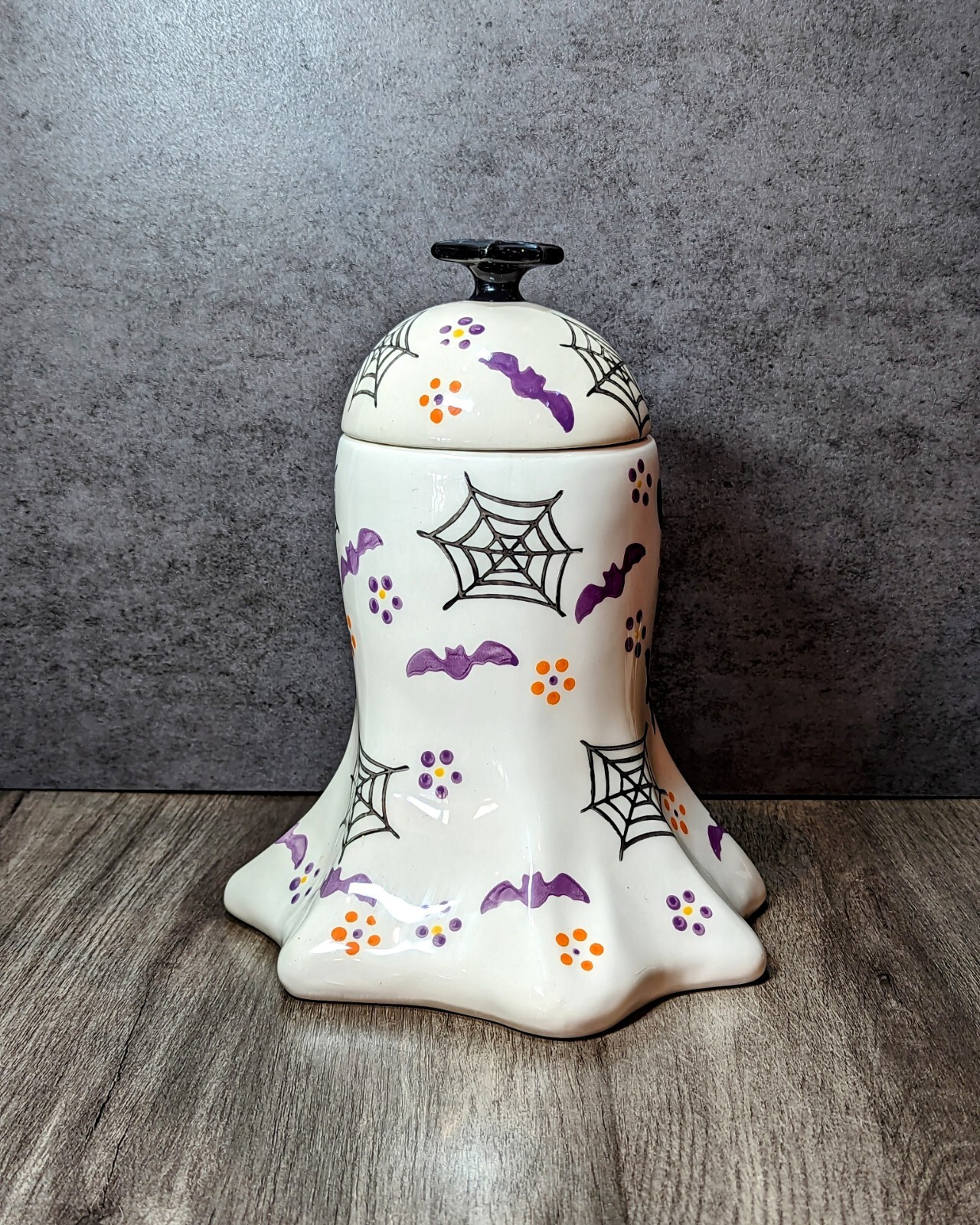 Halloween Ghost Cookie Jar Temptations By Tara Boofetti Canister Spider ...