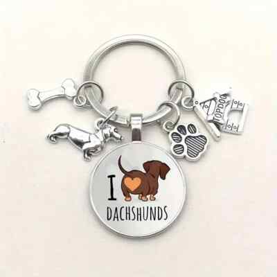 Dachshund Backpack Charm Bag Charm Key Ring Chain Dog Lovers Gift | eBay